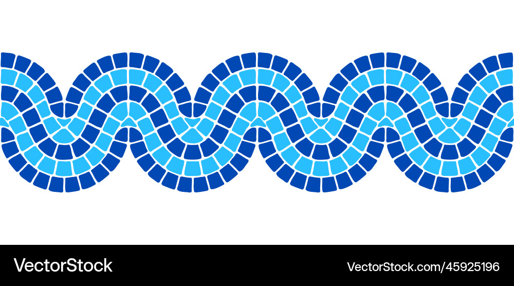 Ancient geometric mosaic seamless border Vector Image
