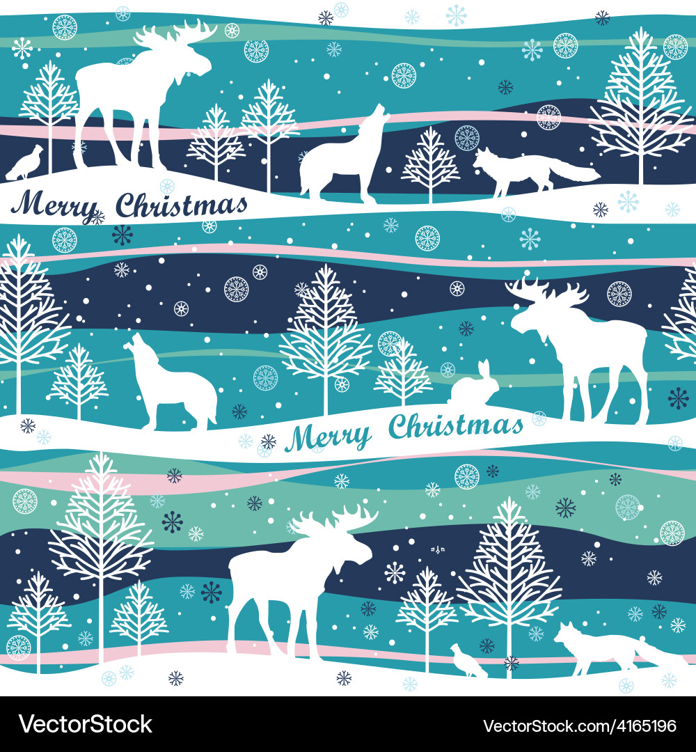 Christmas Forest Seamless Pattern Royalty Free Vector Image