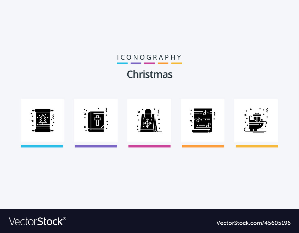 Christmas glyph 5 icon pack including religion Vector Image