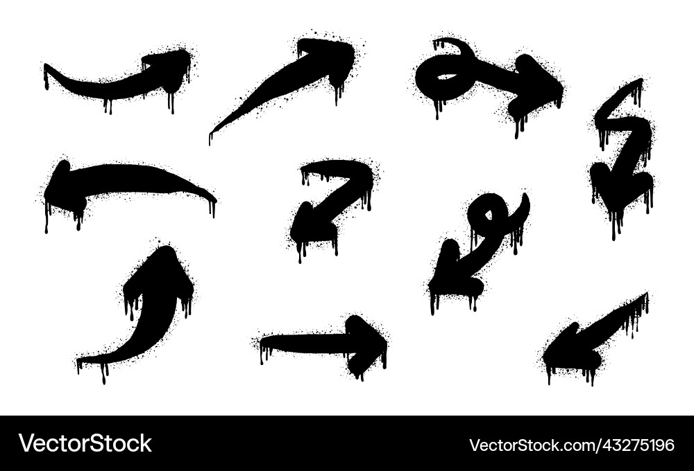 Collection of spray painted graffiti arrow Vector Image