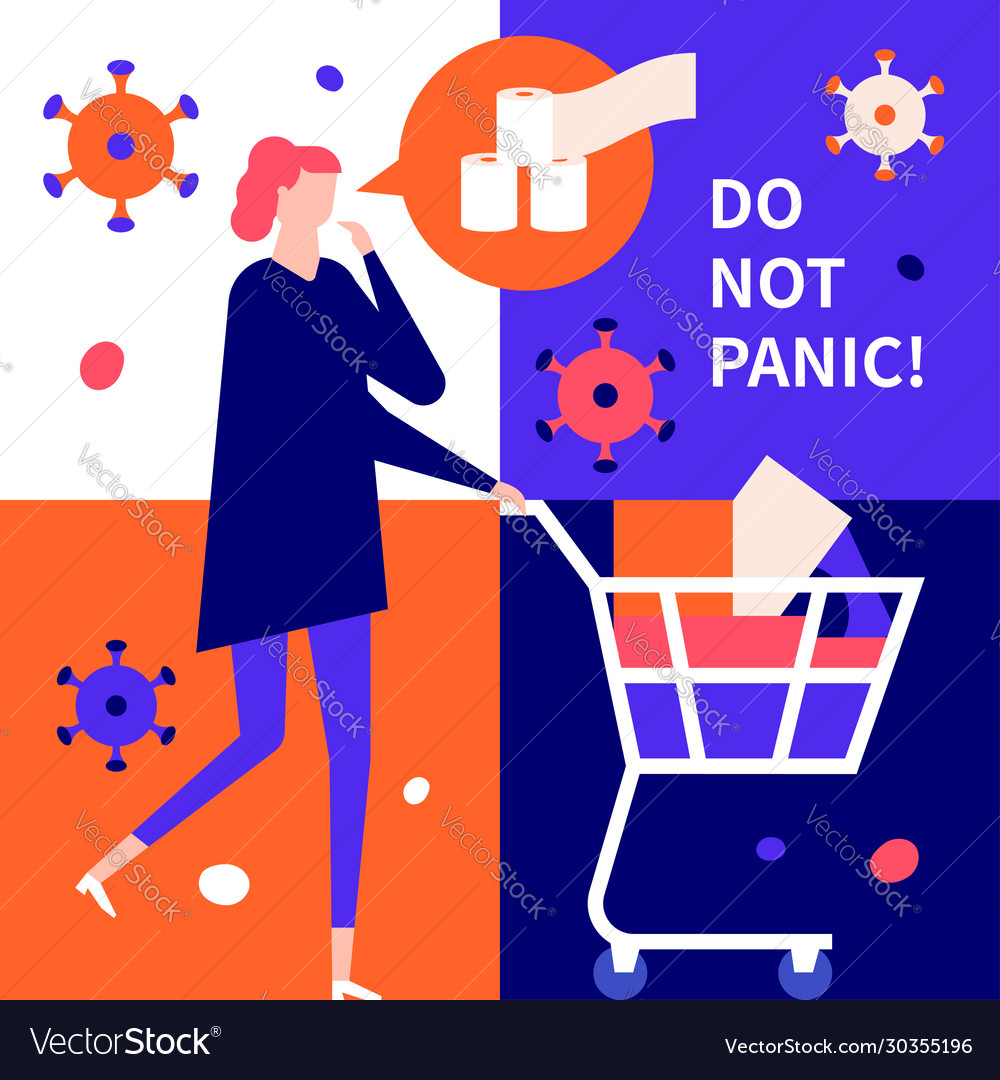 Do not panic - flat design style Royalty Free Vector Image