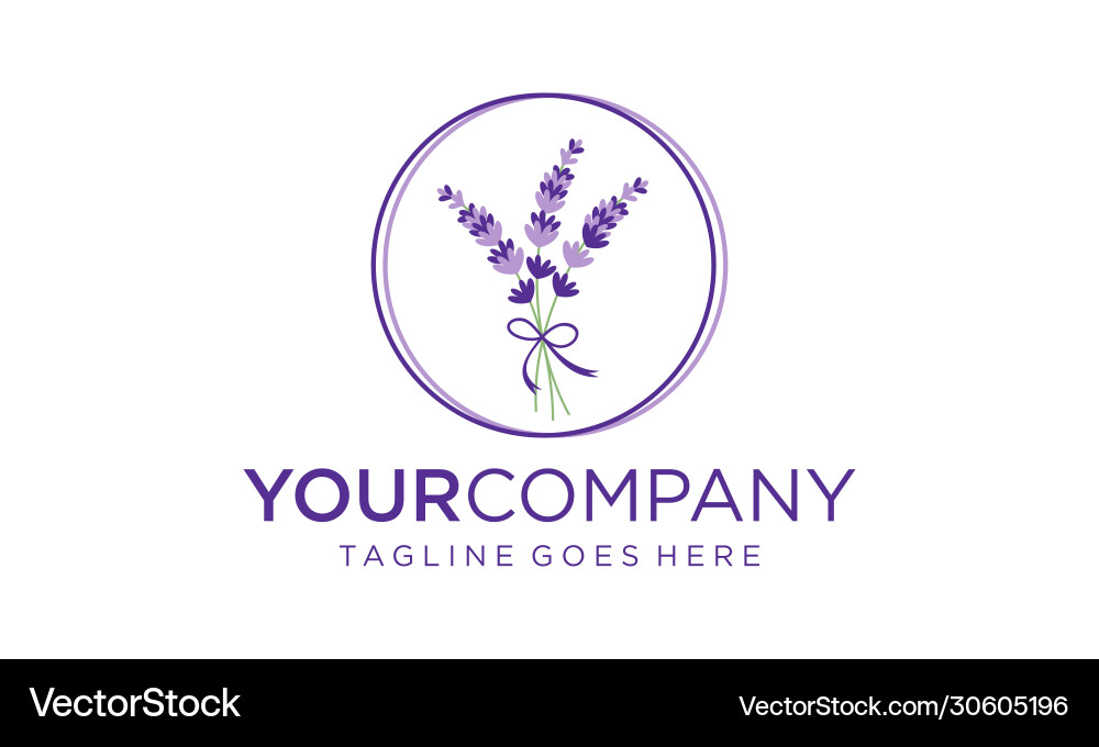 Lavender flowers for logo design concept Vector Image
