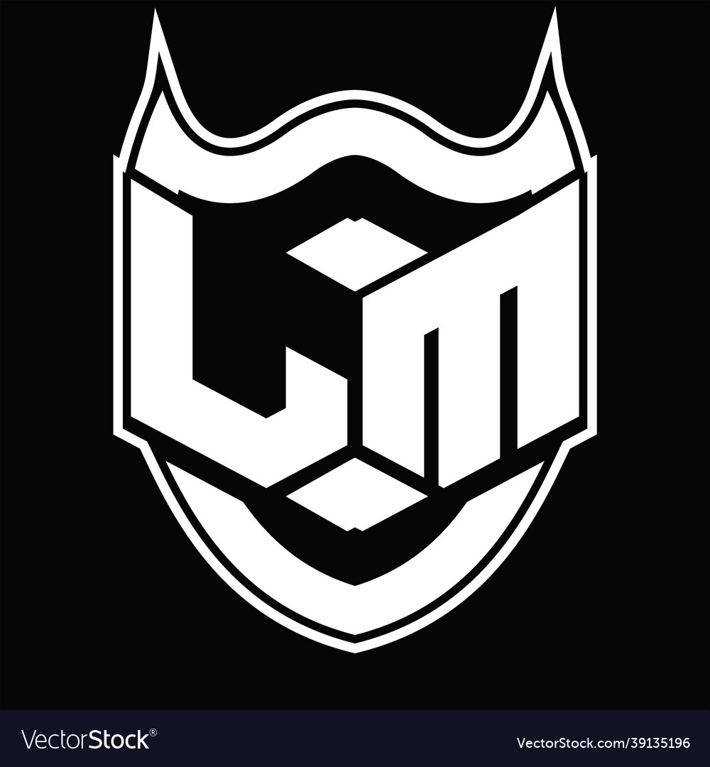 Lm logo monogram design isolated with shield Vector Image