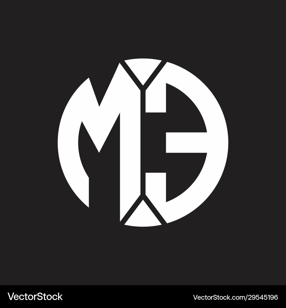 Me logo monogram with piece circle ribbon style Vector Image