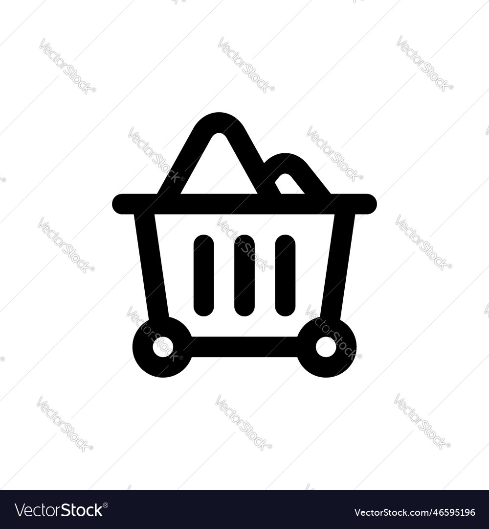 Mining Cart Icon A Thin Line Sign Isolated Vector Image