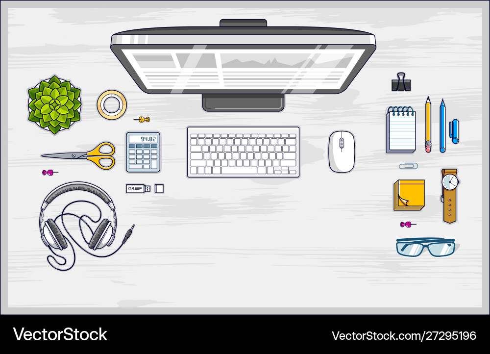 Office employee or entrepreneur work desk Vector Image