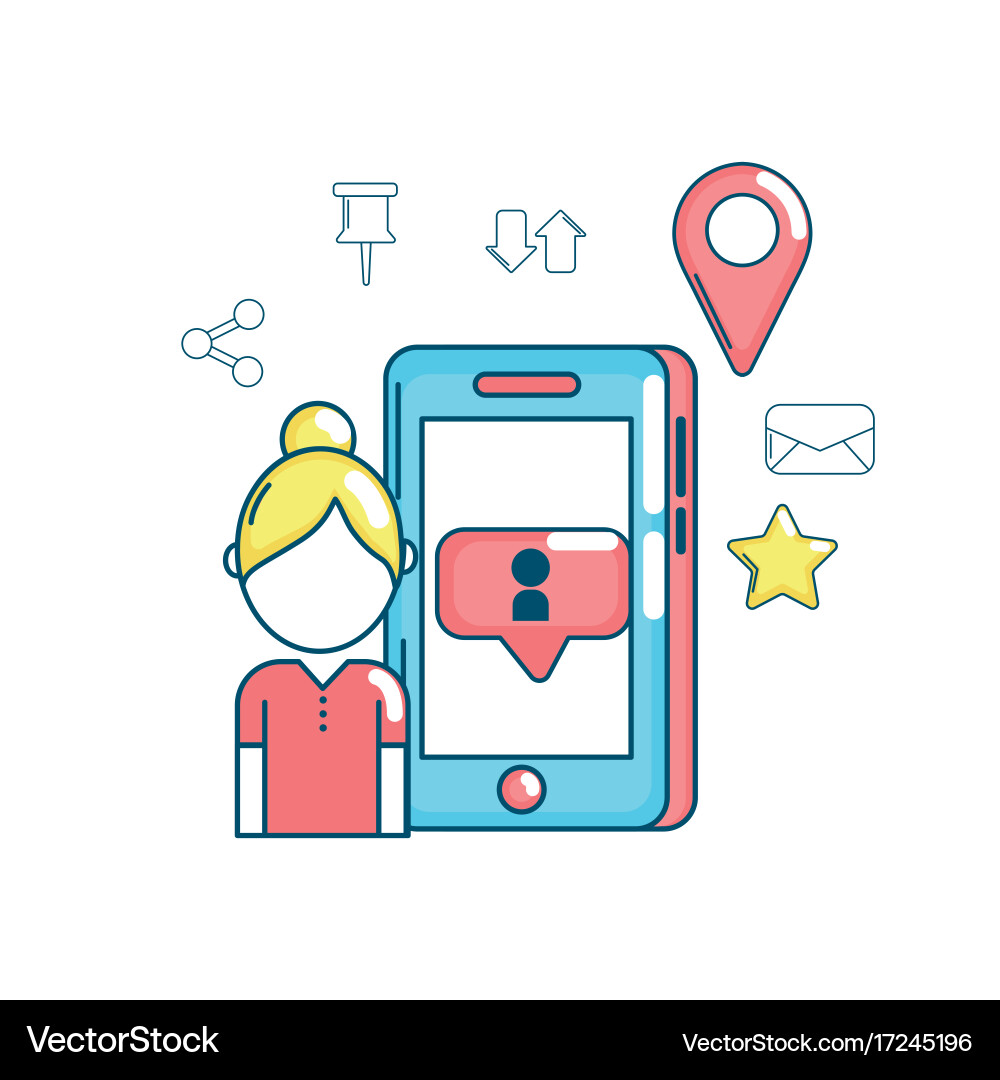Social media connection in the digital network Vector Image