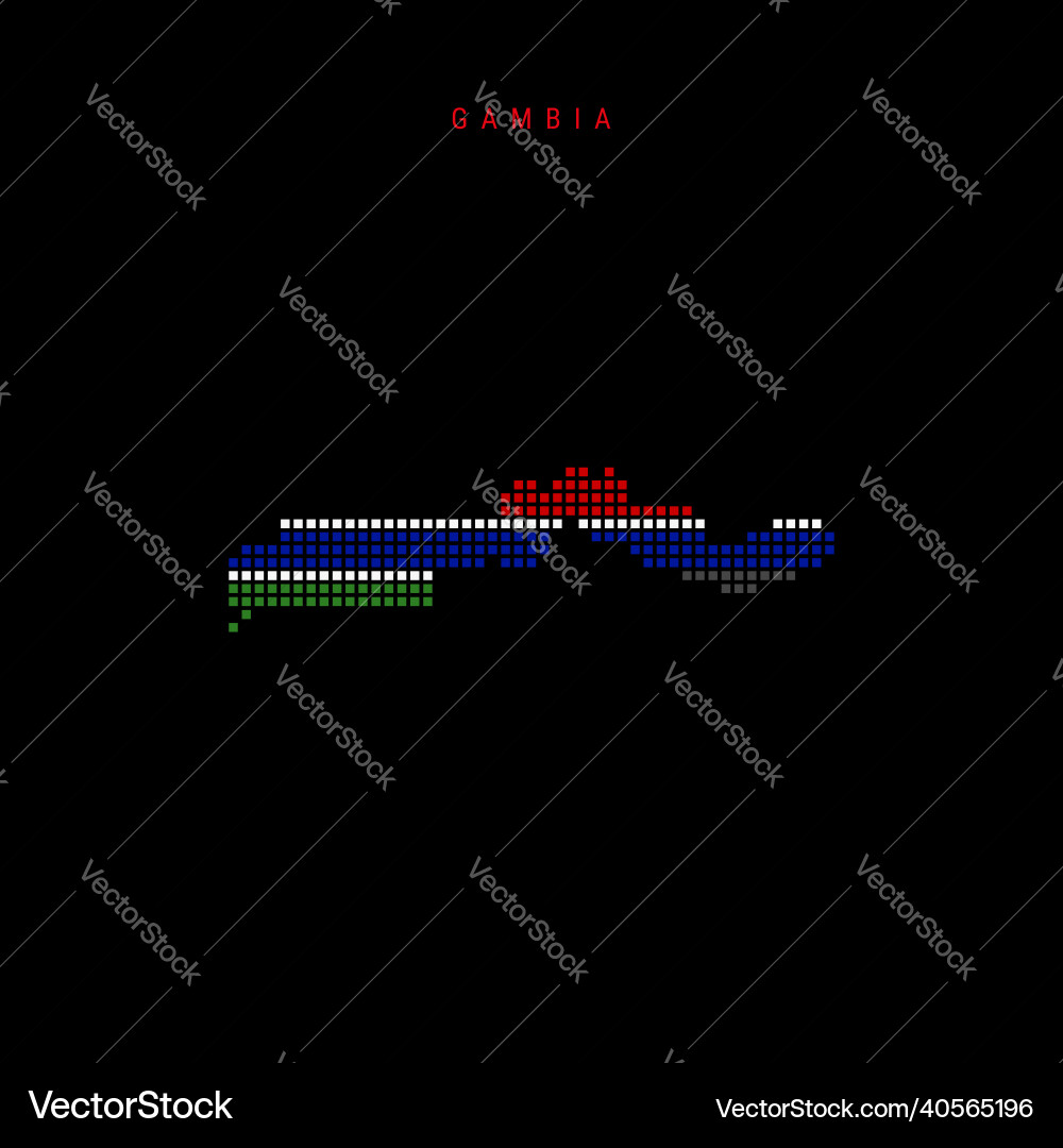 Square dots pattern map of gambia gambian dotted Vector Image