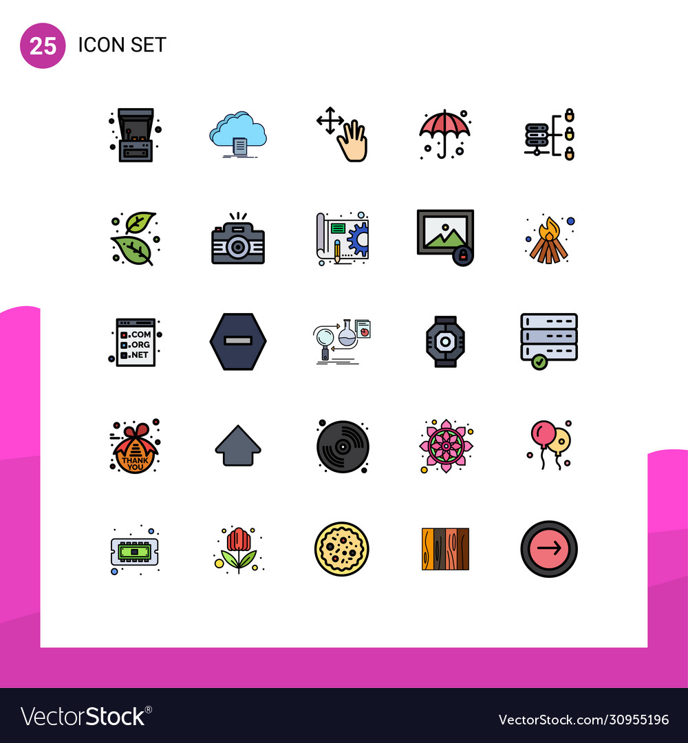 Stock icon pack 25 line signs and symbols for Vector Image