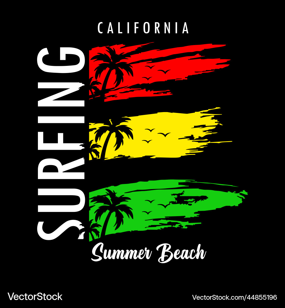 Surfing typography design t-shirt print Royalty Free Vector