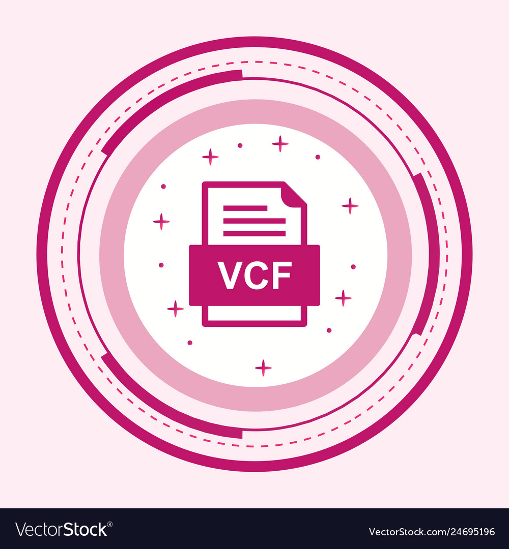 Vcf file document icon Royalty Free Vector Image