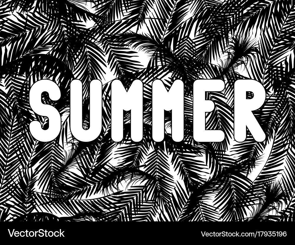Word summer written in white letters on Royalty Free Vector