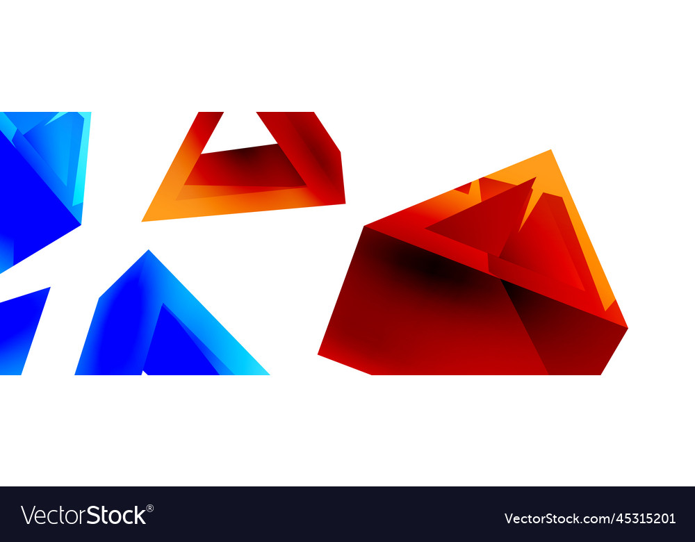 3d triangle abstract background basic shape Vector Image