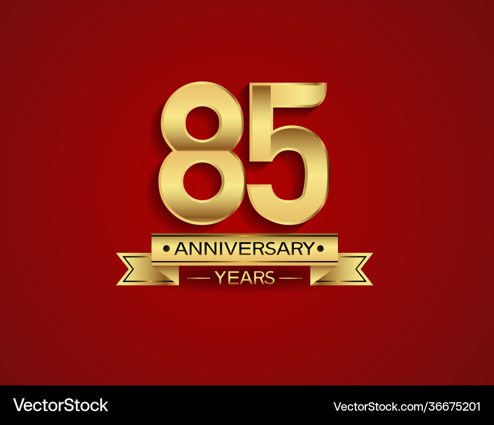 85 years anniversary golden design color Vector Image