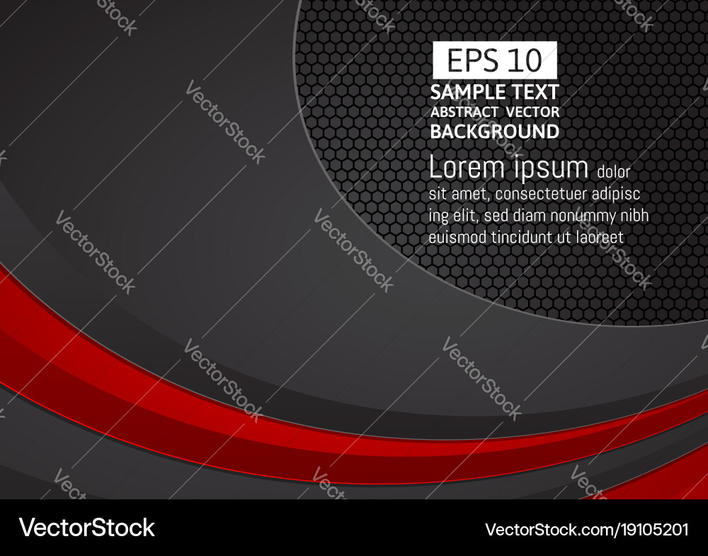 Abstract geometric black and red color with copy Vector Image