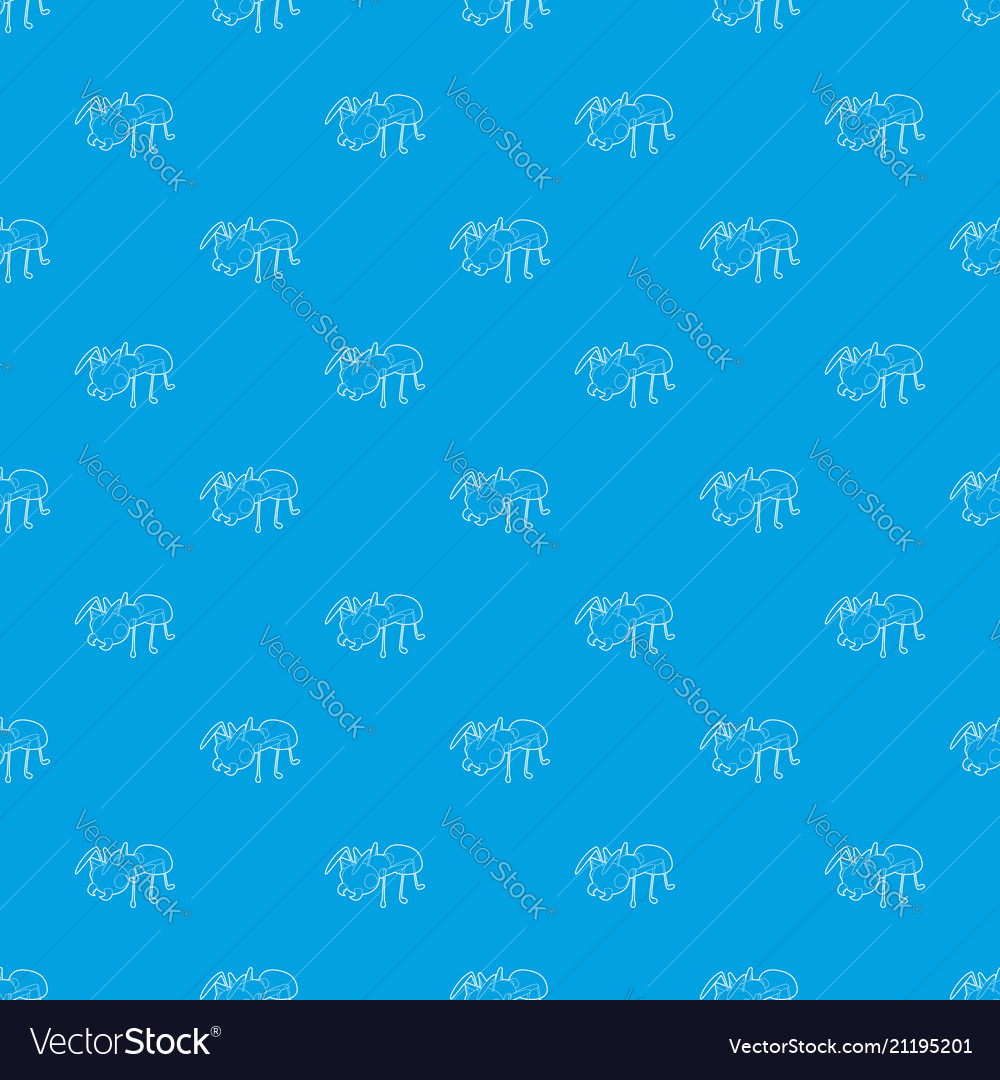 Ant pattern seamless blue Royalty Free Vector Image