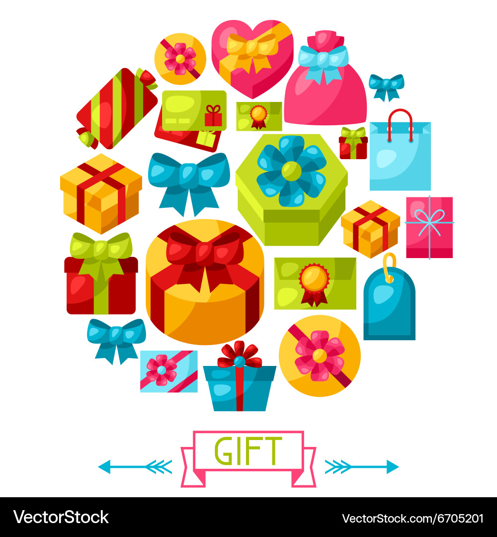 Celebration background or card with colorful gift Vector Image