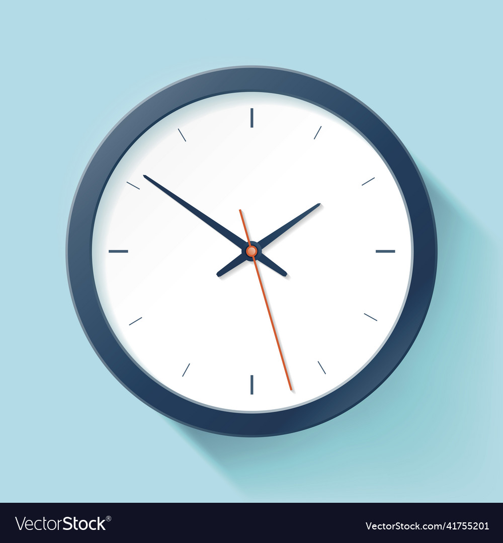 Clock icon in realistic style blue timer Vector Image