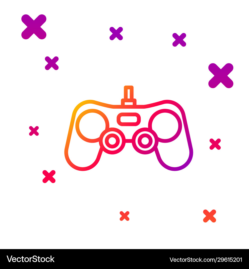 Color line gamepad icon isolated on white Vector Image