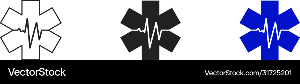 Emergency medical icon star on white background Vector Image