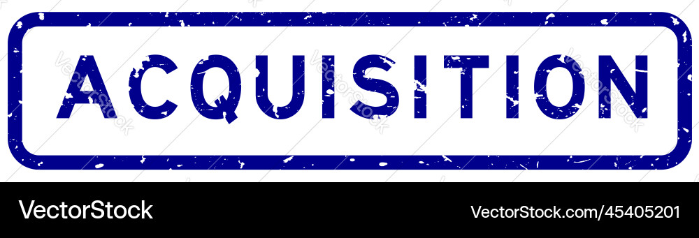 Grunge blue acquisition word square rubber seal Vector Image
