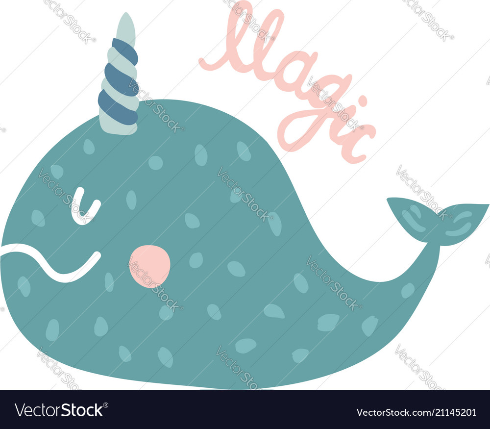 Magic narwhal Royalty Free Vector Image - VectorStock