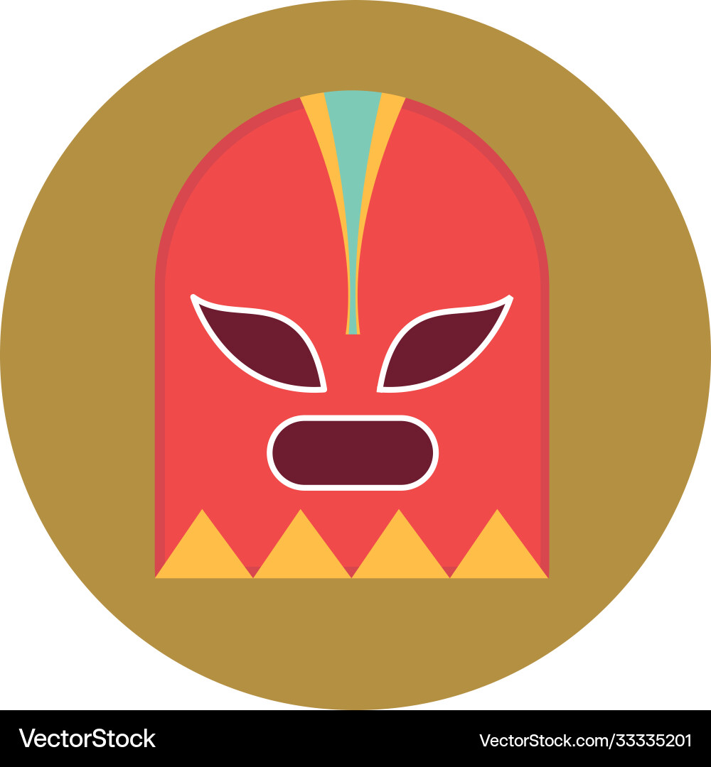 Mexican fighter mask traditional block and flat Vector Image