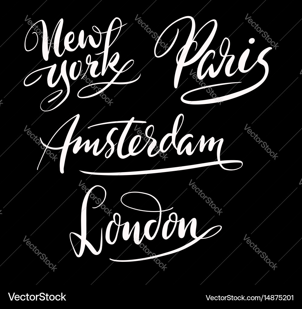 New york city hand written typography Royalty Free Vector