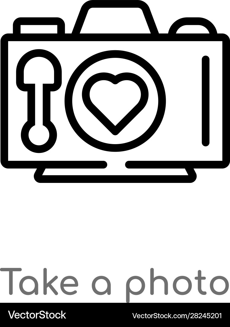 Outline take a photo icon isolated black simple Vector Image
