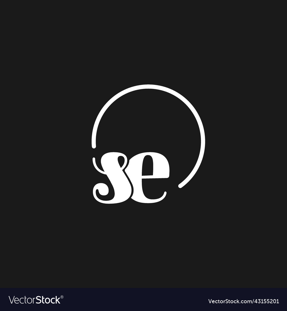 Se logo initials monogram with circular lines Vector Image
