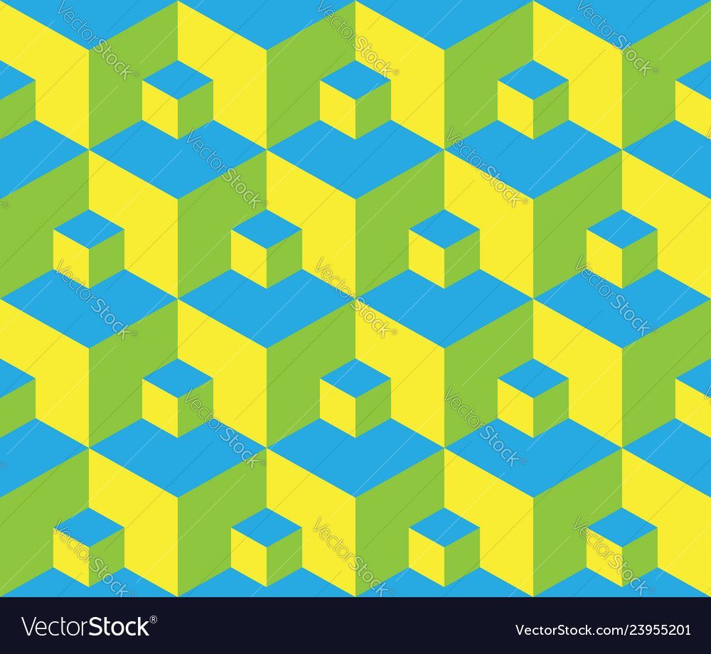 Seamless pattern 3d cube Royalty Free Vector Image