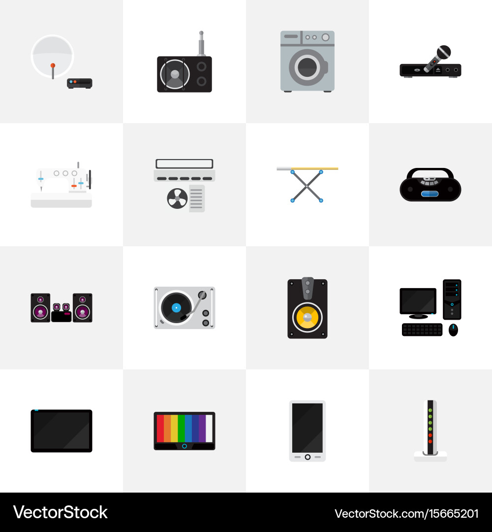 Set of 16 editable tech icons includes symbols Vector Image
