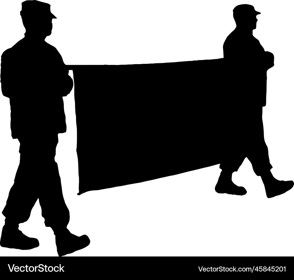 Soldiers carrying a banner during parade Vector Image