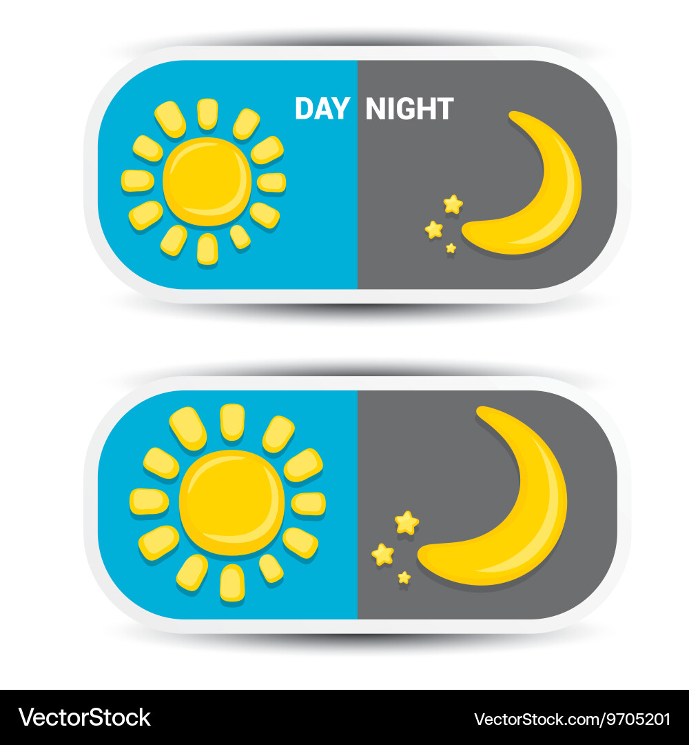 Sun and moon in sky day night Royalty Free Vector Image