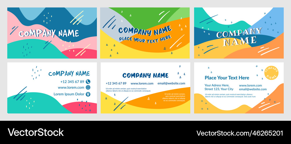 Template business card with colorful background Vector Image