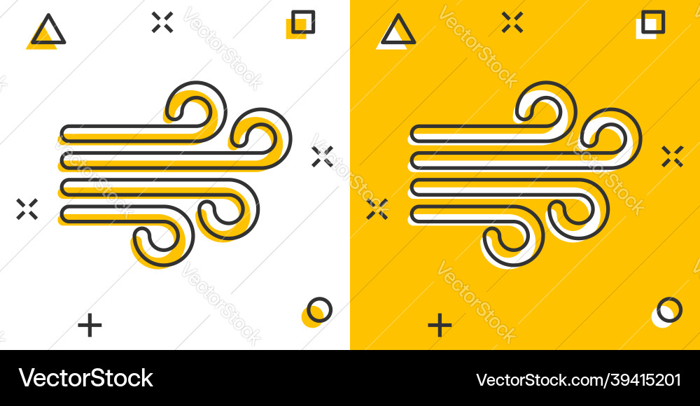Wind icon in comic style air cartoon on white Vector Image