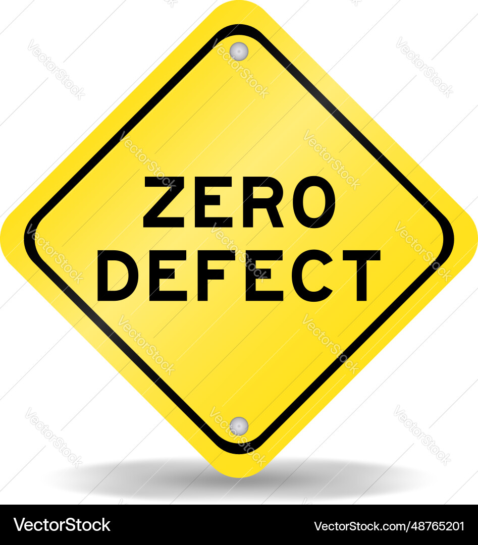 Yellow color transportation sign with word zero Vector Image