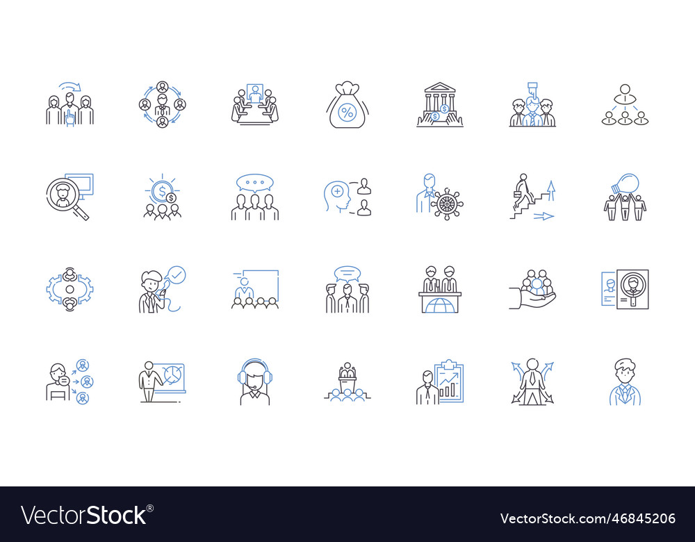 Corporate culture line icons collection Royalty Free Vector