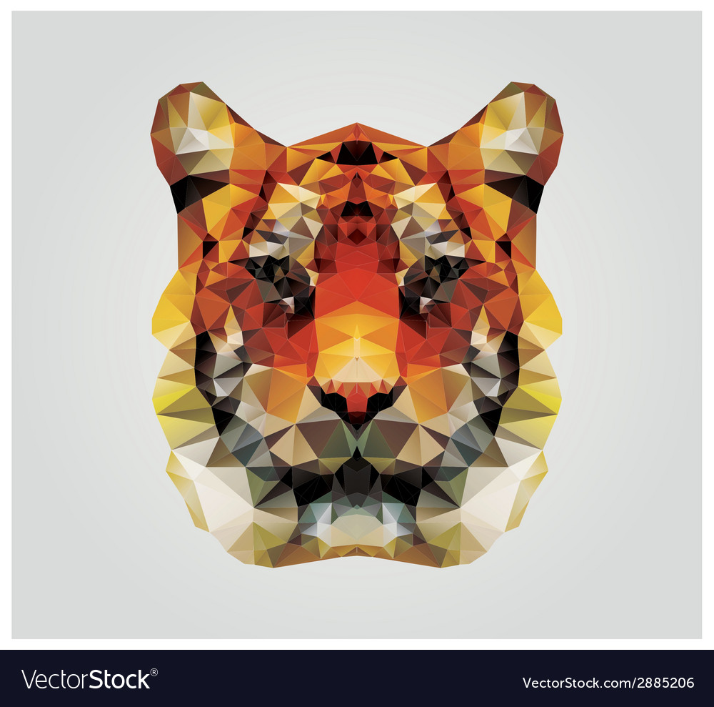 Geometric polygon tiger head triangle pattern Vector Image
