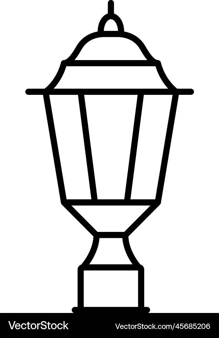 Lamp light outdoor icon on transparent Royalty Free Vector