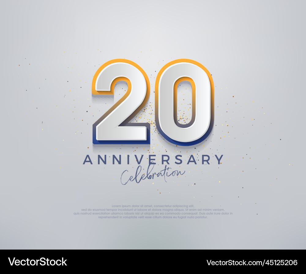 Modern and colorful premium design for 20th Vector Image