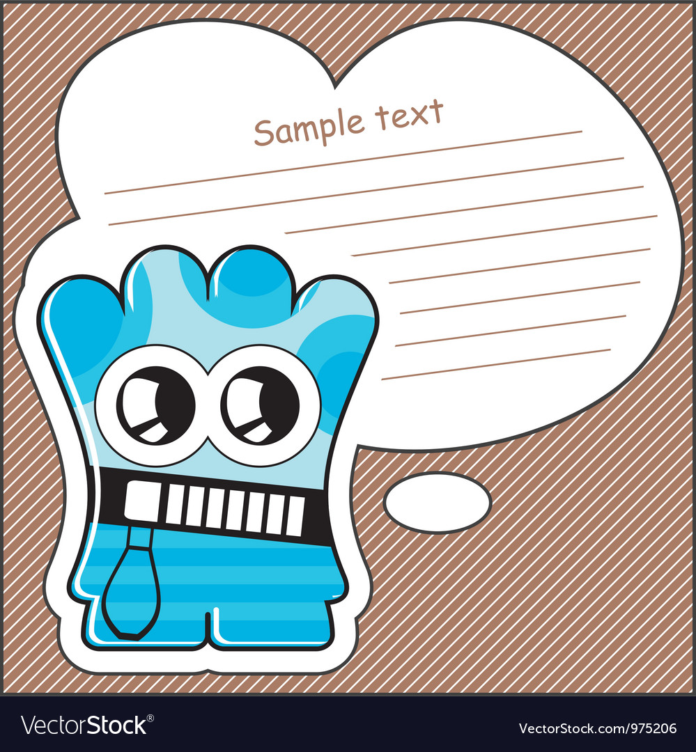 Monster with message cloud Royalty Free Vector Image
