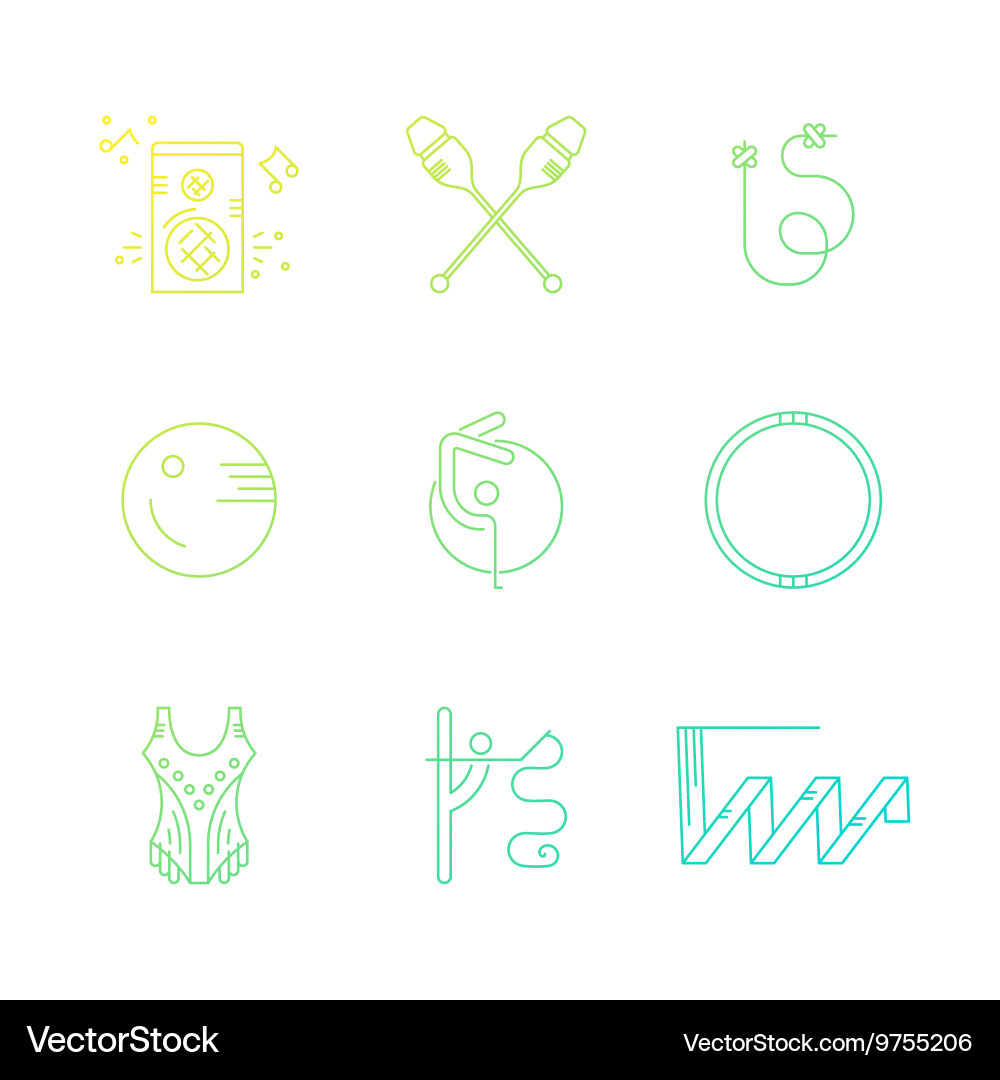 Rhythmic gymnastics icons Royalty Free Vector Image