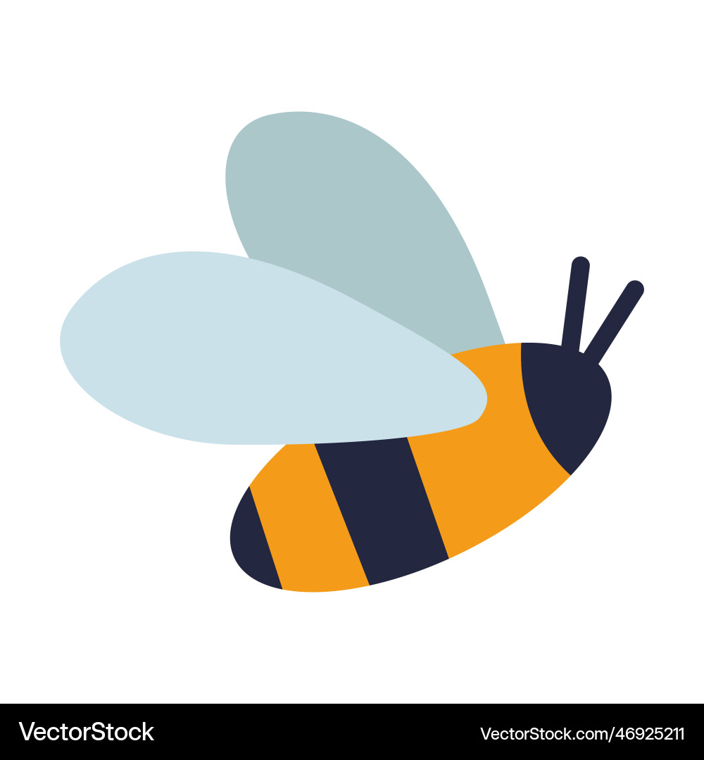 Bee cartoon style trendy modern Royalty Free Vector Image