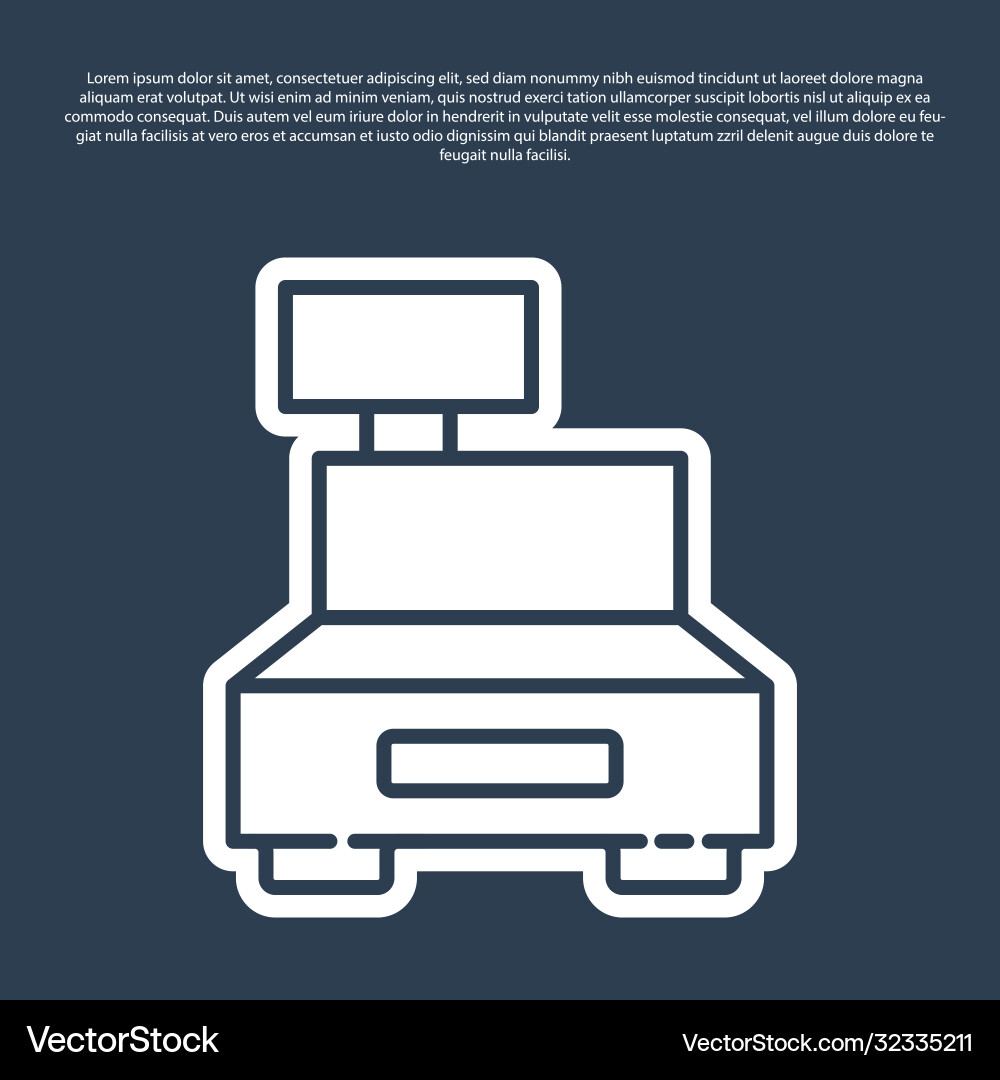 Blue line cash register machine with a check icon Vector Image