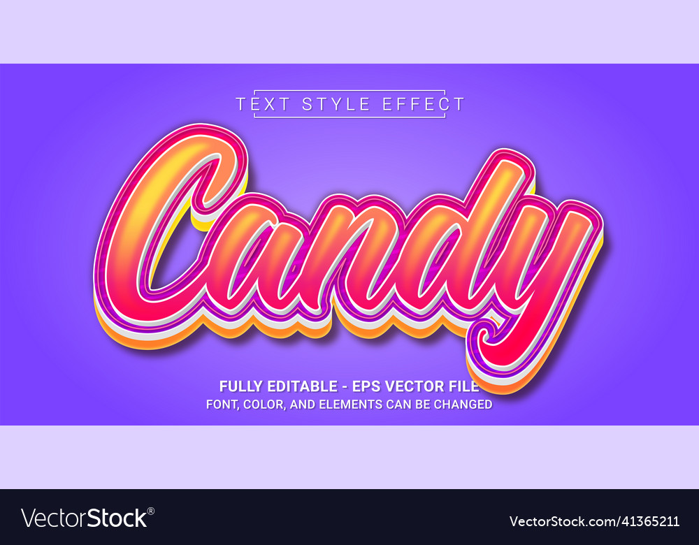 Candy text style effect Royalty Free Vector Image