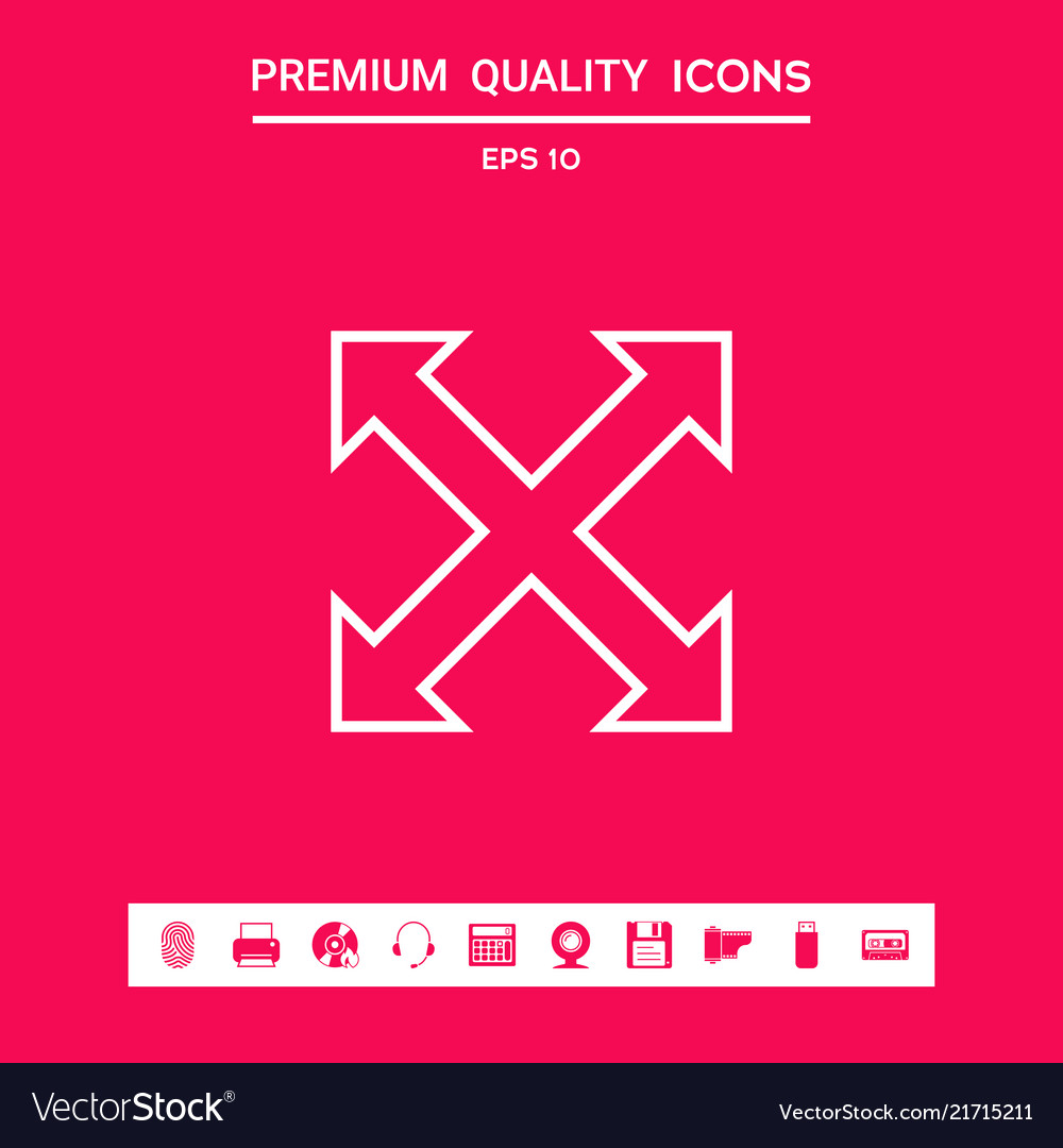 Extend resize enlarge line icon graphic Royalty Free Vector