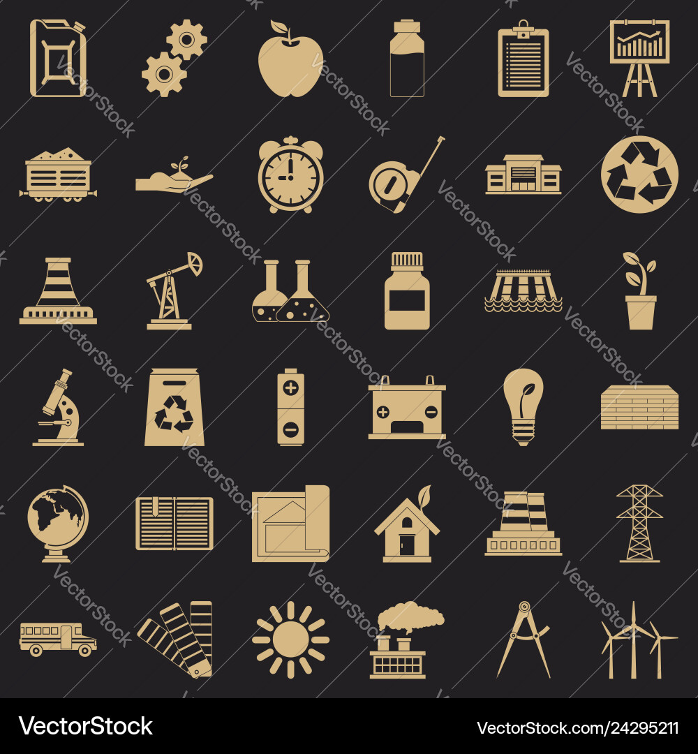 Finance company icons set simple style Royalty Free Vector
