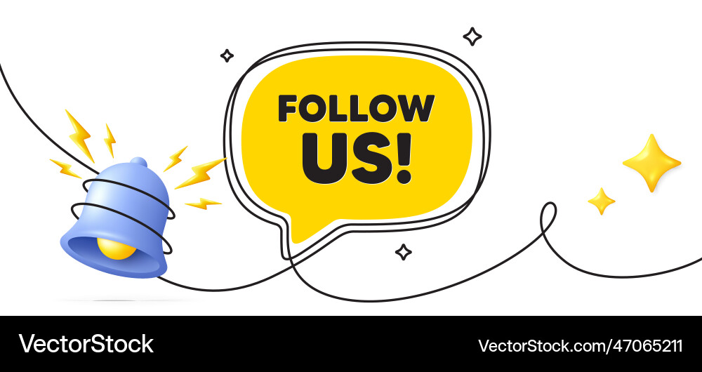 Follow us tag special offer sign continuous line Vector Image