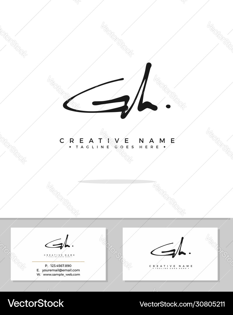 G h gh initial logo signature handwriting Vector Image